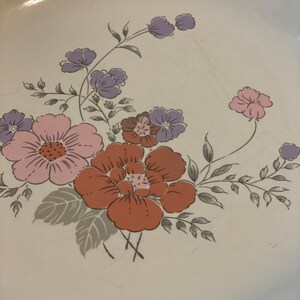 Vintage Pastel Floral Stoneware Ceramic Dinner Plate Mexico Rare Prima ...