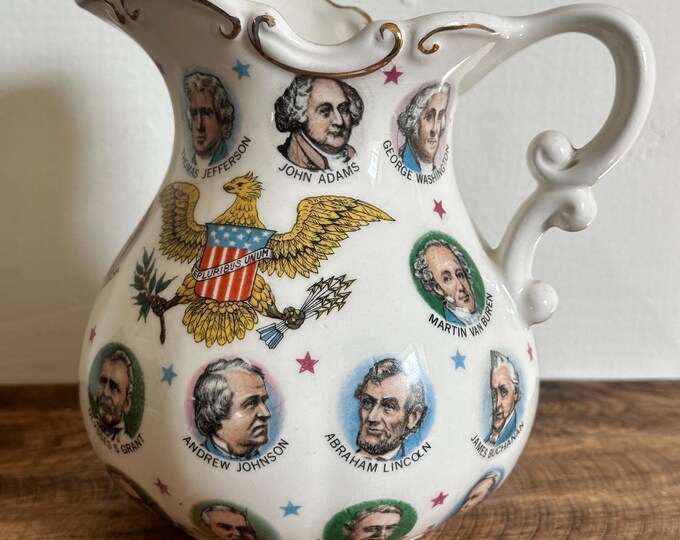 Vintage USA Presidents Ceramic Pitcher 1965, Political Decor United ...