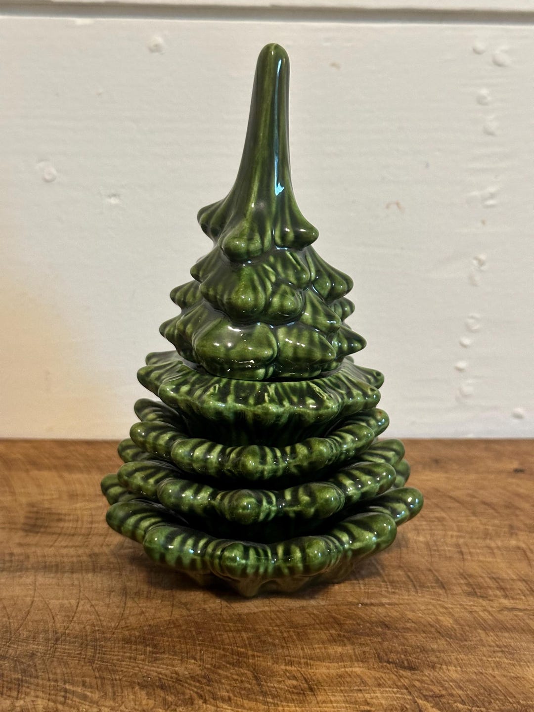 Vintage 1960s Ceramic Christmas Tree Table Lighter Holder Ashtrays ...