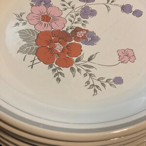 Vintage Pastel Floral Stoneware Ceramic Dinner Plate Mexico Rare Prima ...
