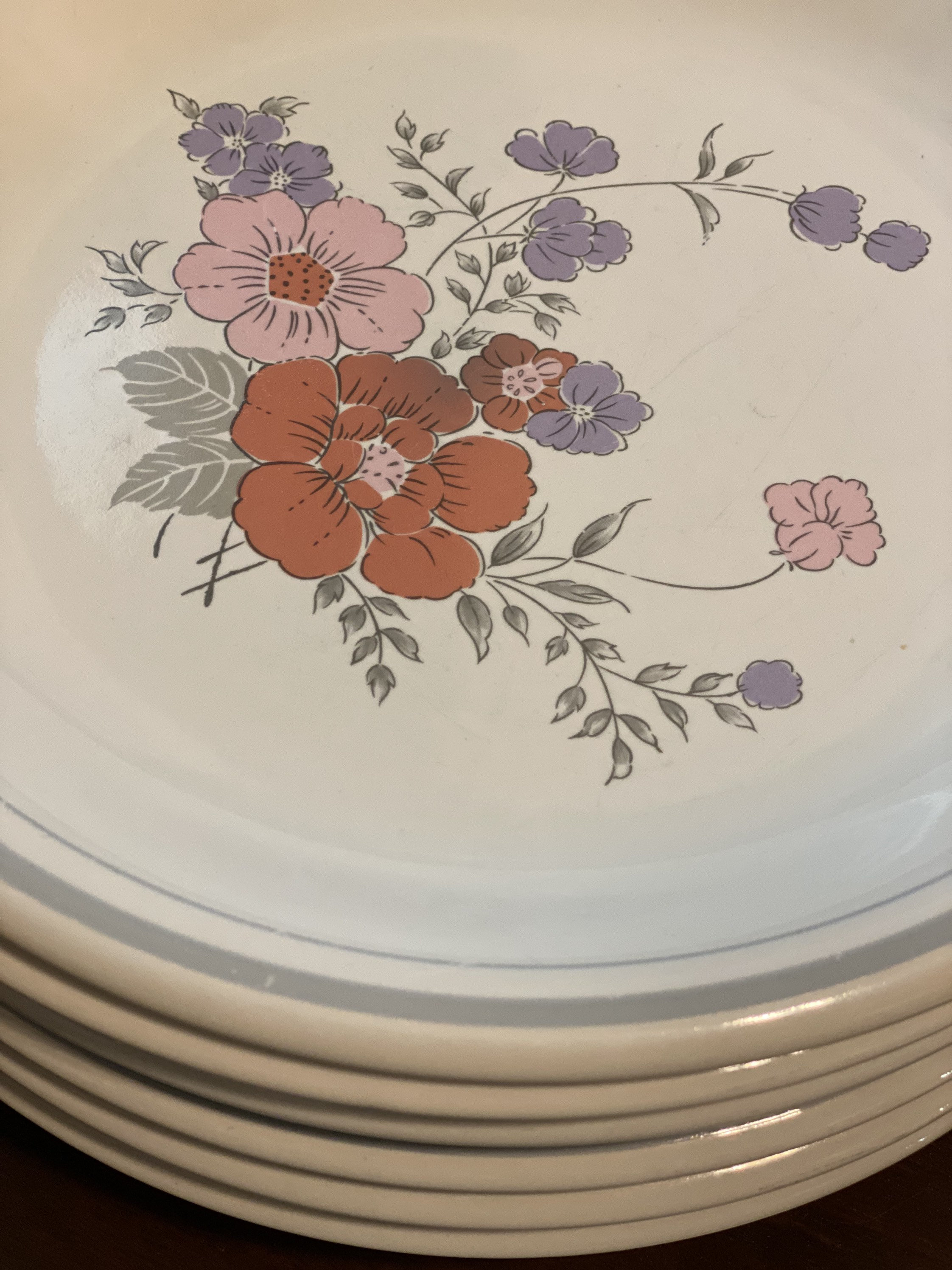Vintage Pastel Floral Stoneware Ceramic Dinner Plate Mexico - Etsy
