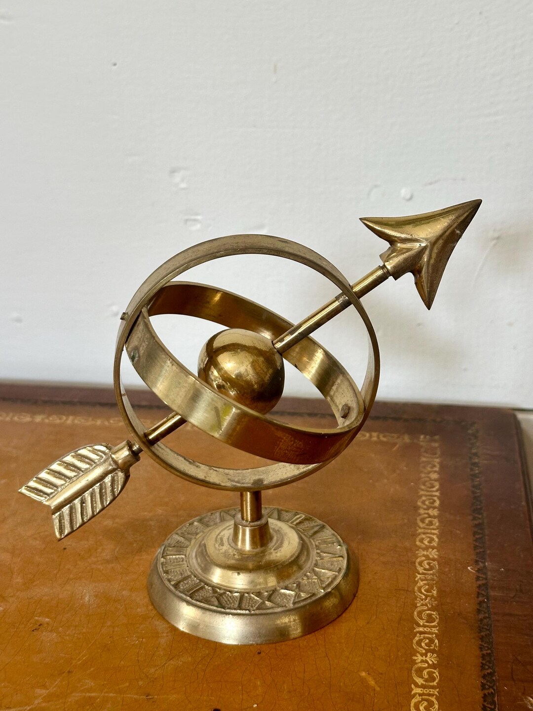 Vintage Brass Armillary Sphere With Arrow Nautical Maritime Astrolabe ...