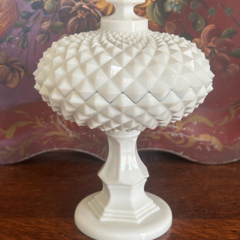 Geometric Milk Glass - Etsy