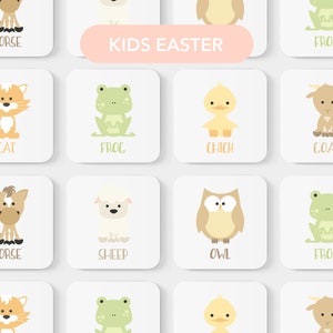 Best Toddler Toy and Educational Baby Gift, Farm Animal Memory Game for ...