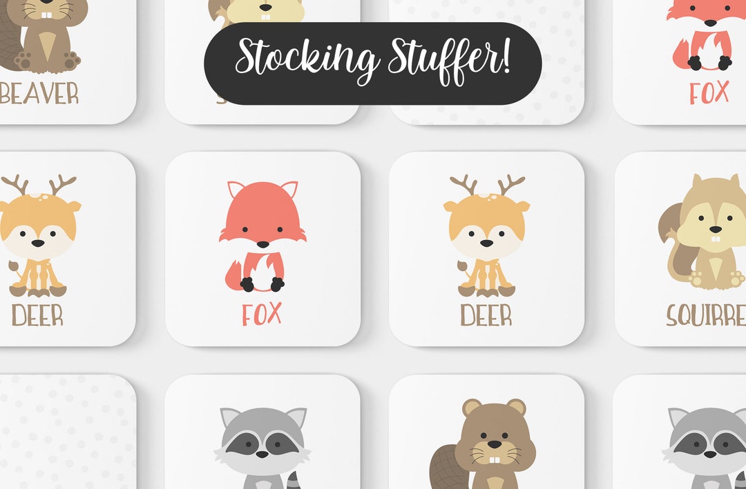 Woodland Animal Memory Game, Woodland Animal Set, Fox Toy, Raccoon Toy ...