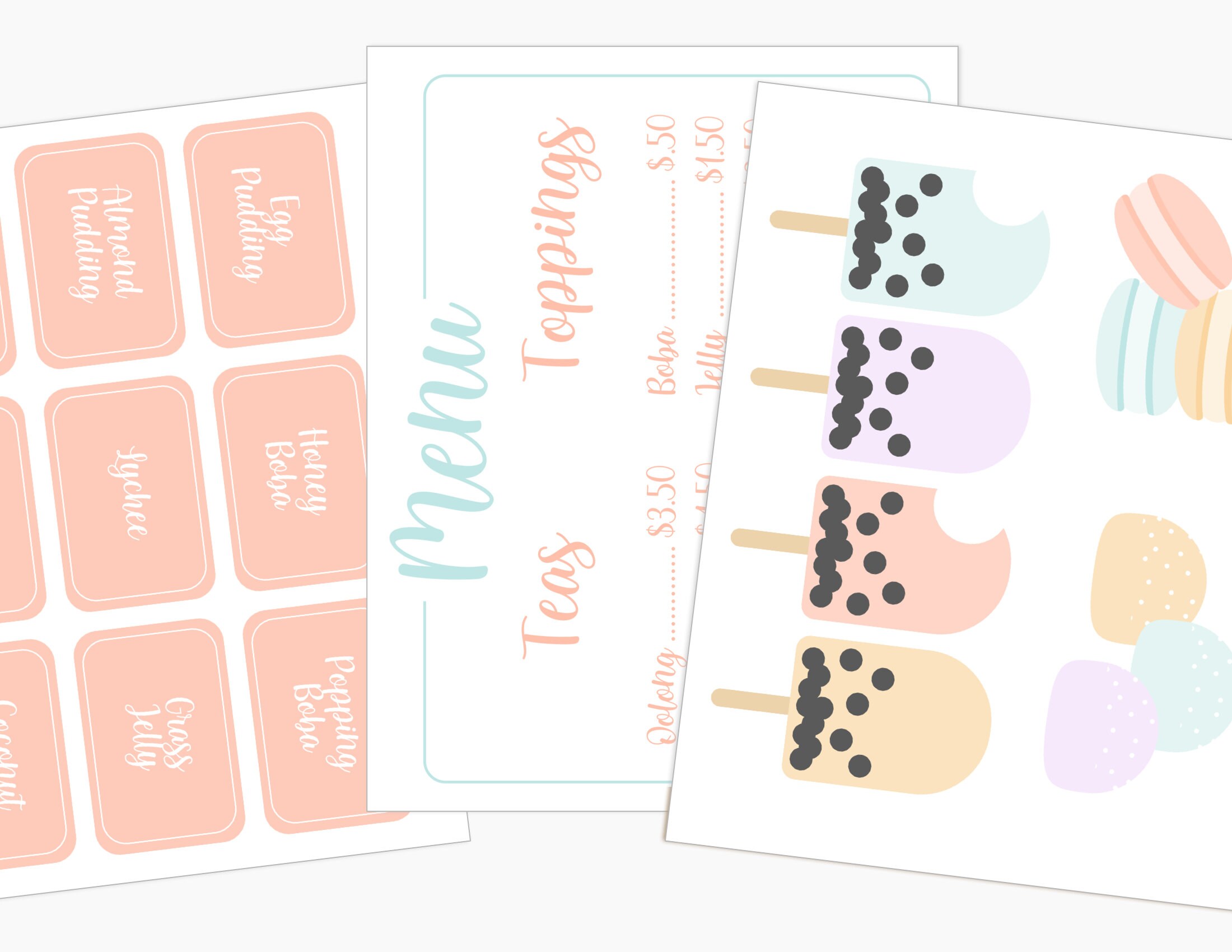 Boba Shop Printable Dramatic Play Set Boba Truck Dim Sum - Etsy UK