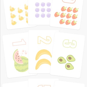 Counting Fruit Flash Cards, Homeschool Materials, Homeschool Flashcards ...