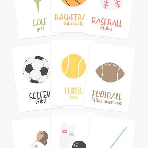 Sports Flashcards Learning Sports Basketball Toy Baseball - Etsy