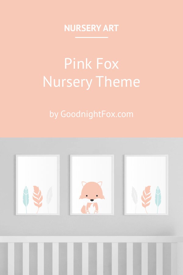 Fox Nursery Fox and Feathers Coral Nursery Mint Nursery - Etsy