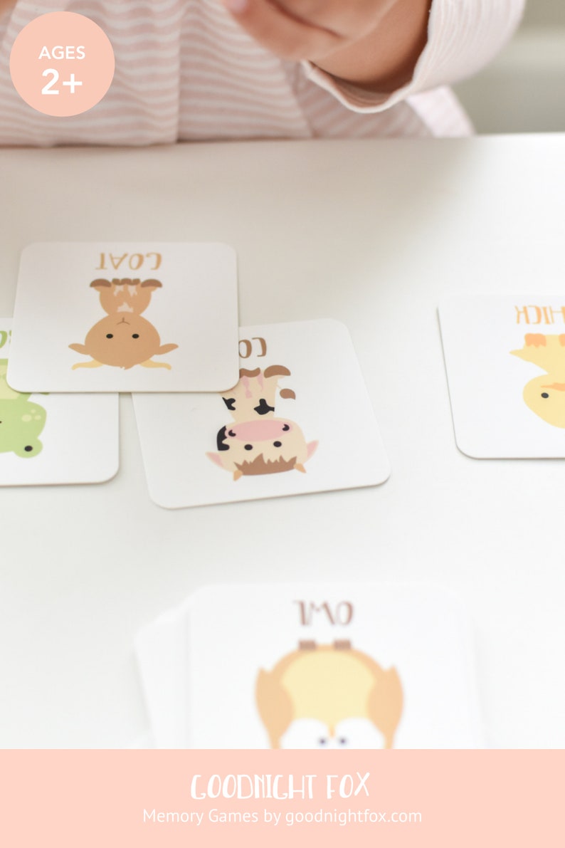 Best Toddler Toy and Educational Baby Gift Farm Animal Memory | Etsy