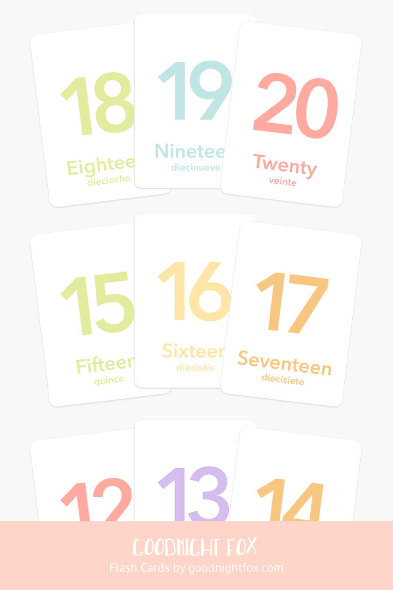 Counting Flashcards, Numbers 1 to 20, Preschool Curriculum, Preschool ...