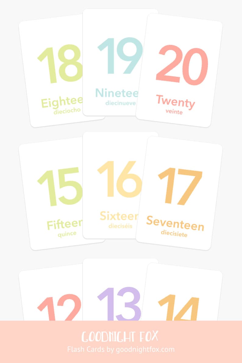 Counting Flashcards Numbers 1 to 20 Preschool Curriculum | Etsy