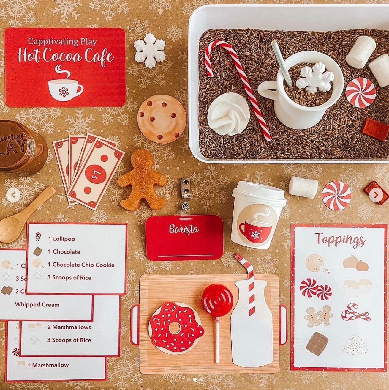 Hot Cocoa White & Red, Digital Download, Hot Chocolate Themed Winter ...