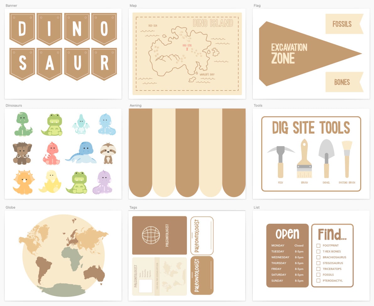 Dinosaur Dig Dramatic Play & Printable Worksheets - Etsy UK