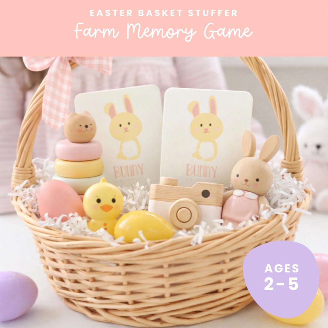 Easter Basket Stuffers for Toddlers | Farm Animal Memory Game ...
