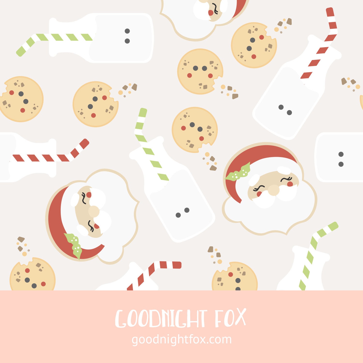 Christmas Cookies Fabric, Seamless Holiday Pattern (digital Download ...