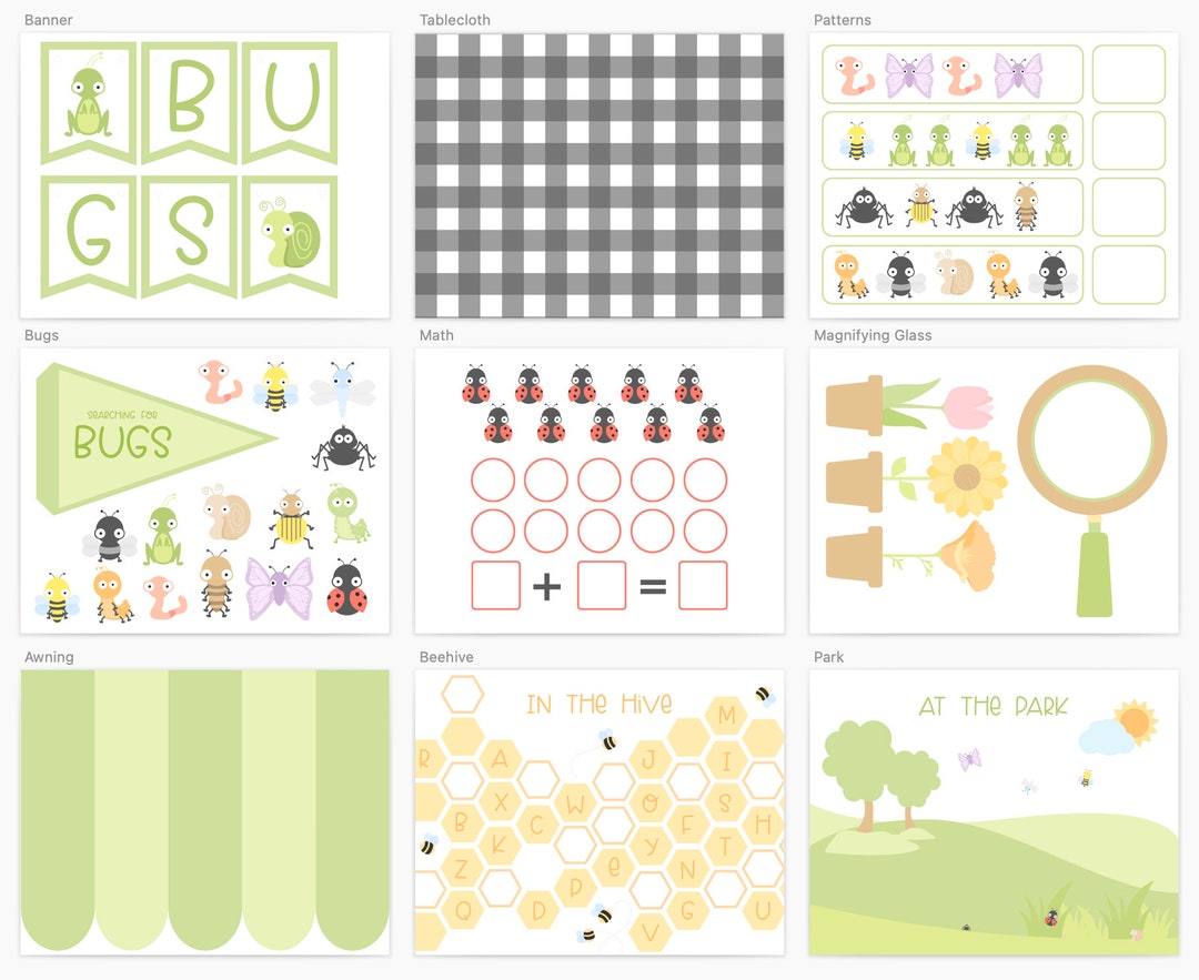 Bugs Dramatic Play & Printable Worksheets - Etsy