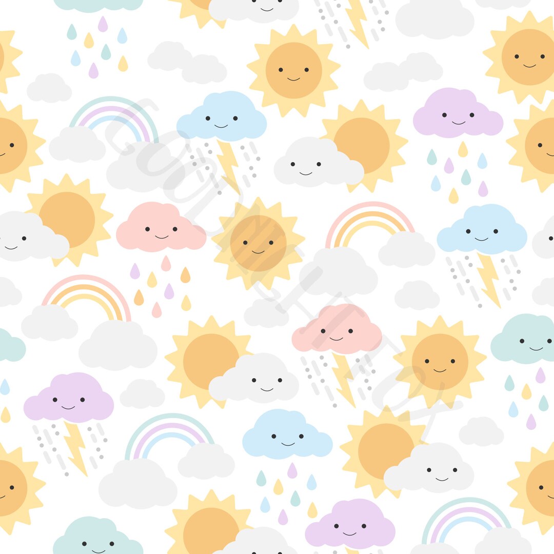 Rainbow Fabric Seamless Digital Pattern Design, Fabric Design File ...
