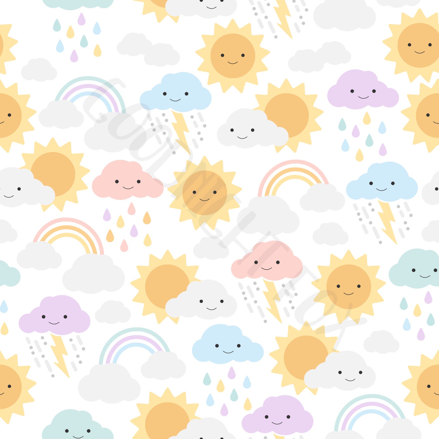 Rainbow Fabric Seamless Digital Pattern Design Fabric Design | Etsy
