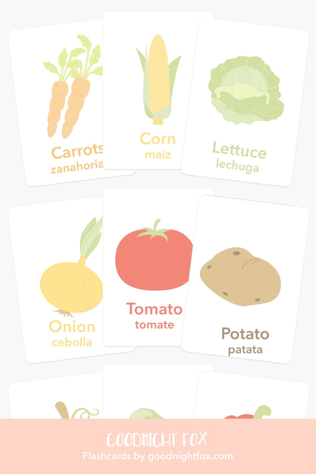 Vegetable Flash Cards, Homeschool Materials, Homeschool Downloads ...