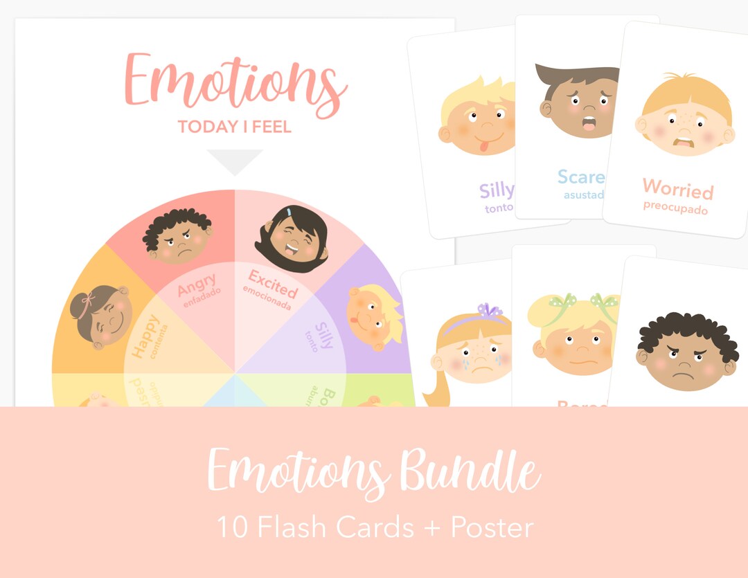 Emotions Bundle Poster & Flash Card Set for Preschool and Toddler ...