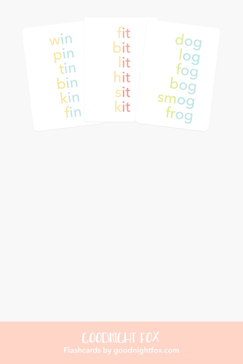 Rhyming Words Flash Cards Rhymesflash Cards Toddler - Etsy