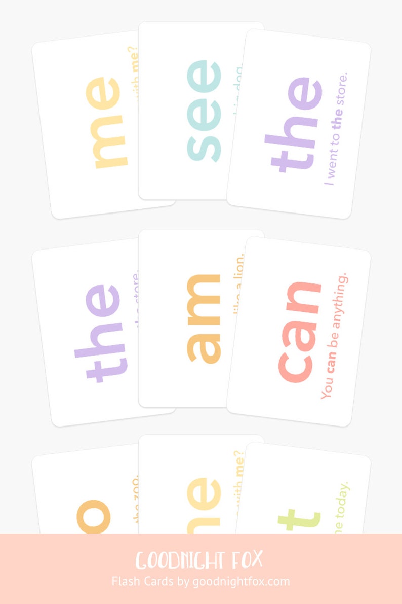 30 Sight Words Flash Cards Sight Words Flash Cards - Etsy