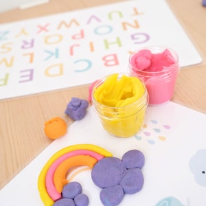 Play Dough Mat, Playdoh Mat, Alphabet Placemat, Numbers Placemat, Solar ...
