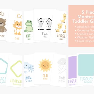 Montessori Flashcards, First Birthday Gift, Toddler Gift, Montessori ...