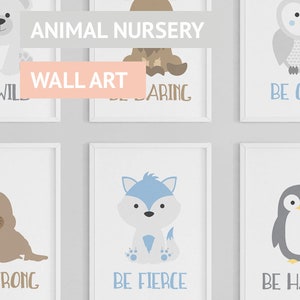 Arctic Polar Animals Nursery Art, Set of 6 Prints, Polar Bear, Moose ...