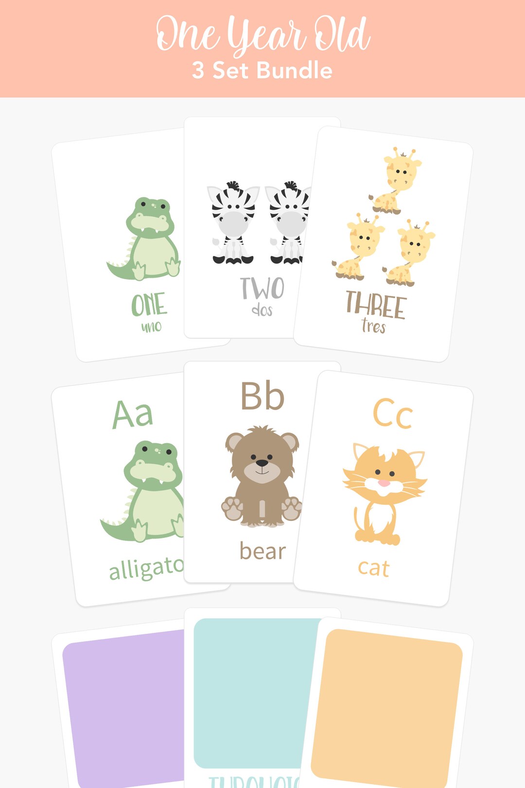 First Birthday Gift Flashcard Bundle, Montessori Learning - Etsy