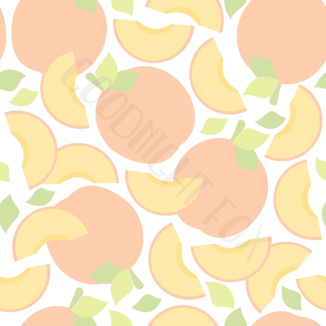 Peach Fabric Seamless Digital Pattern Design, Fabric Design File, Sweet ...