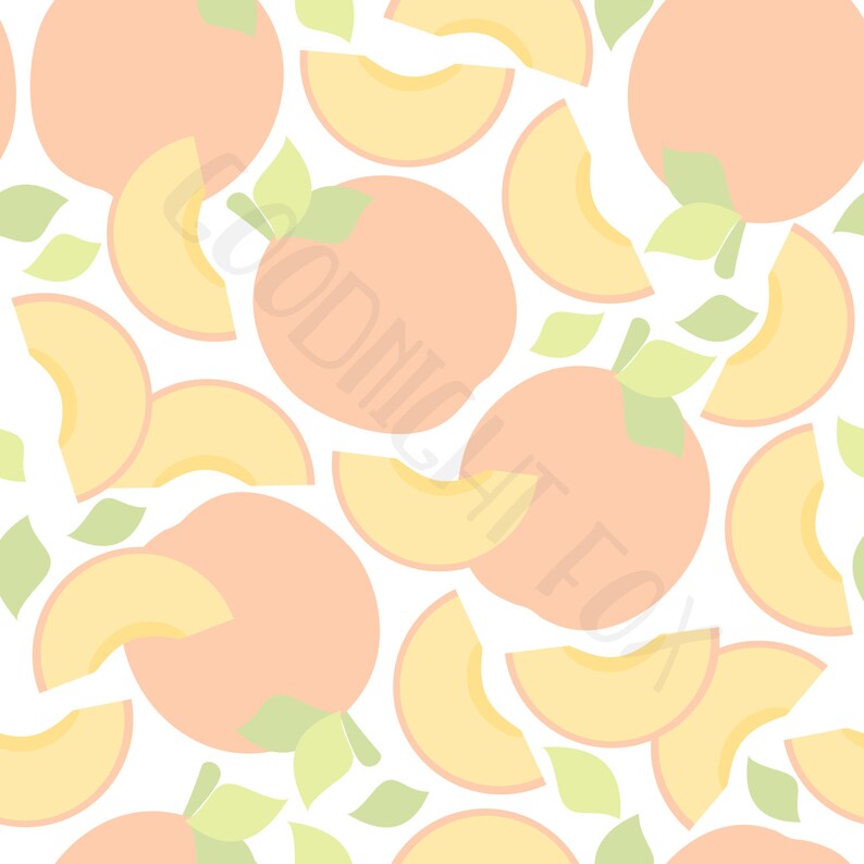 Peach Fabric Seamless Digital Pattern Design, Fabric Design File, Sweet ...