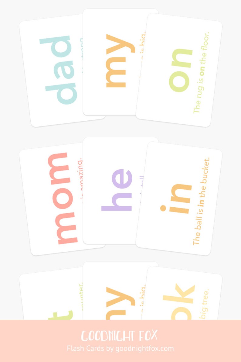 30 Sight Words Flash Cards Sight Words Flash Cards - Etsy
