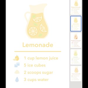 Lemonade Recipe Cards for Sensory Play - Etsy