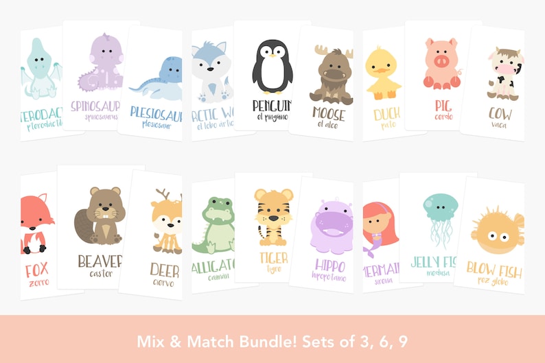 Mix and Match Flashcard Bundle Quiet Toddler Activity - Etsy