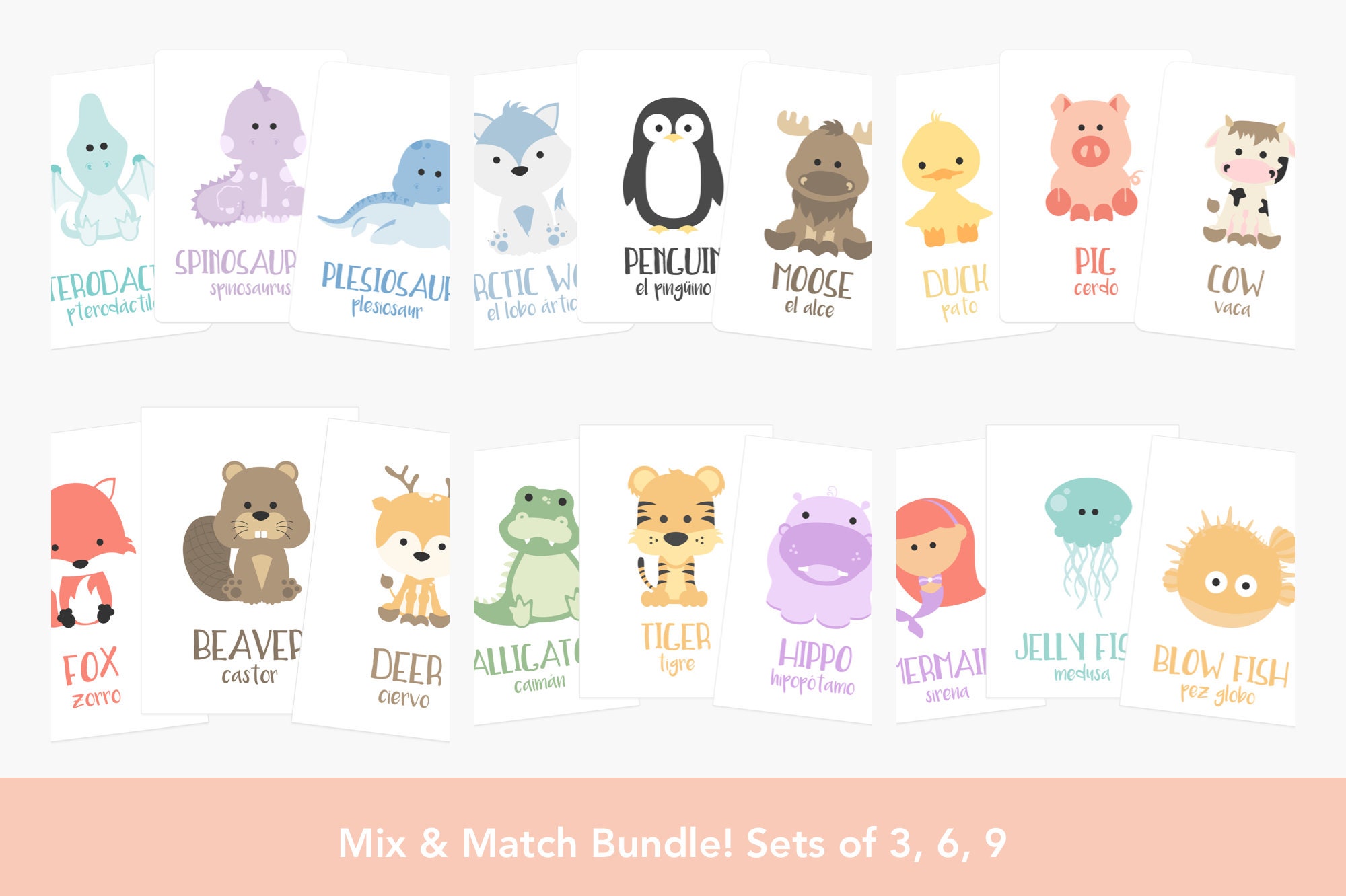 Mix and Match Flashcard Bundle Quiet Toddler Activity - Etsy Singapore