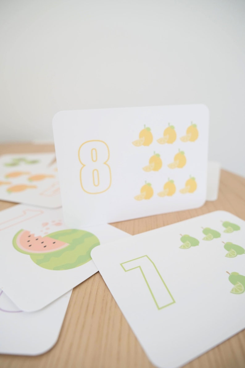 Counting Fruit Flash Cards, Homeschool Materials, Homeschool Flashcards ...