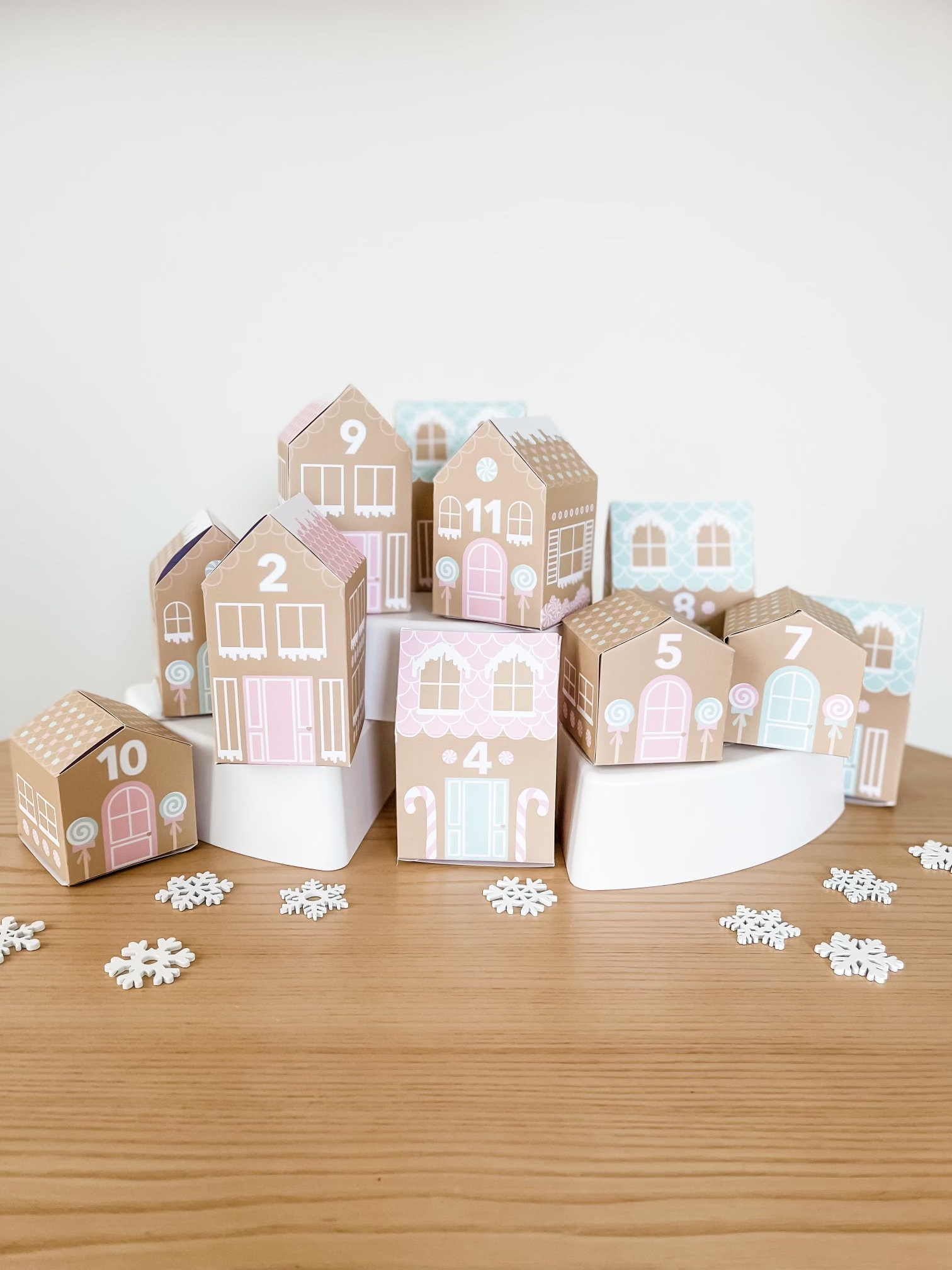 24 Day Advent Calendar Gingerbread Row Houses Print, Cut, and Build DIY ...
