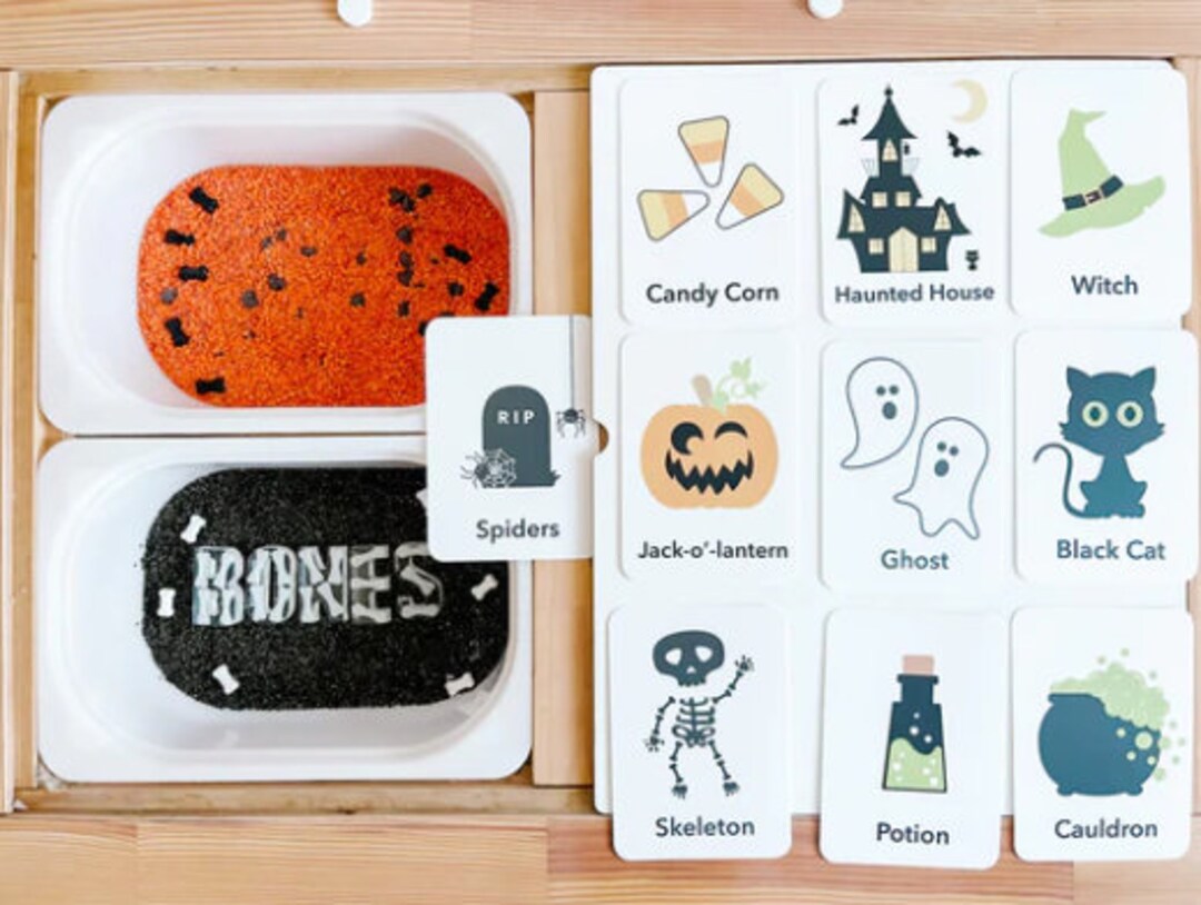 Halloween Flashcards, Jack-o-lantern, Cauldron, Skeleton, Haunted House ...