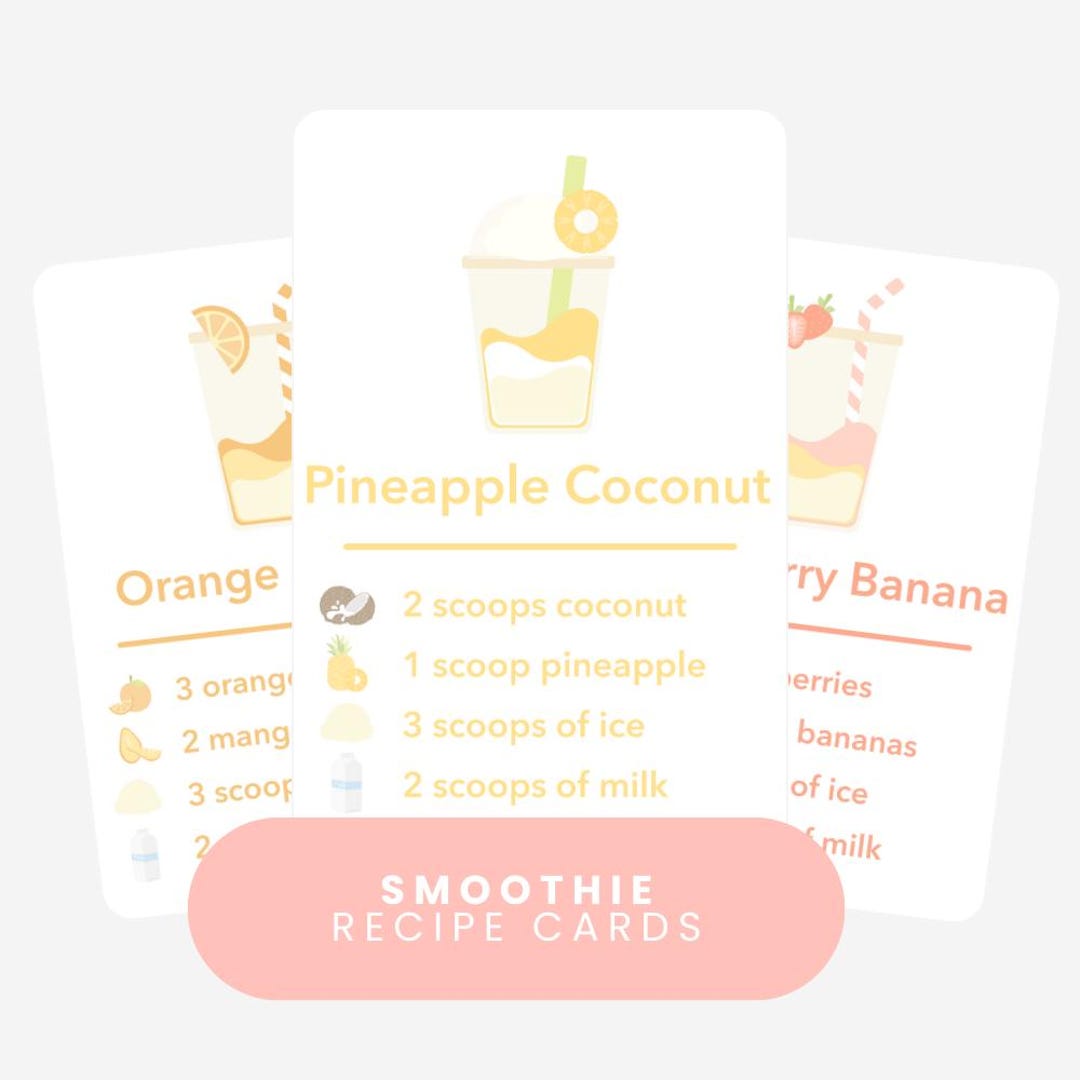 Smoothie Recipe Cards for Sensory Play - Etsy