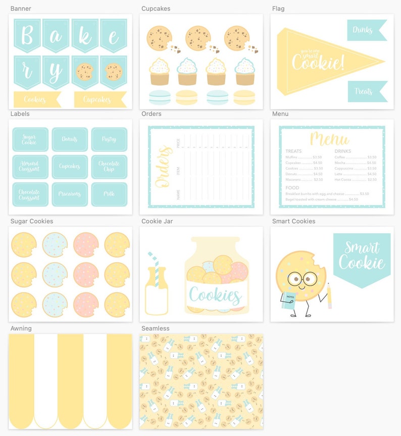 Bakery Printable Dramatic Play Set and Sensory Bin Accessories - Etsy