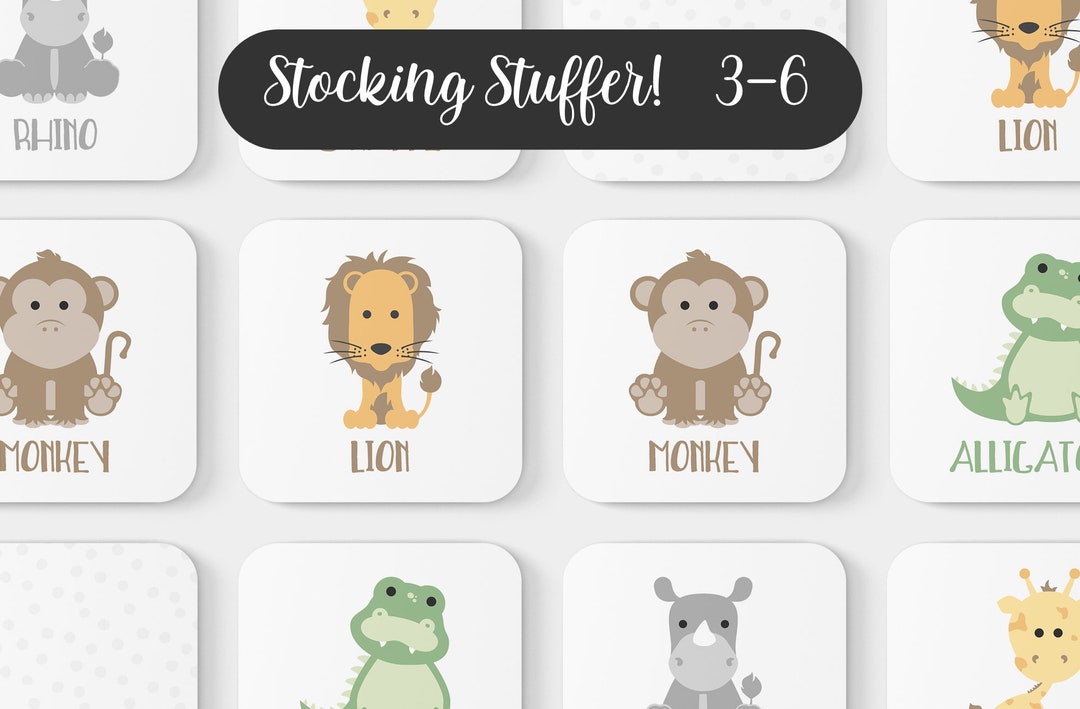 Safari Animal Memory Game, Montessori Toy Cards - Etsy