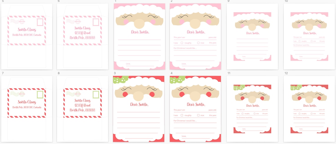 Letter to Santa Kits, Post Card to Santa, Kids Christmas List, Gift ...
