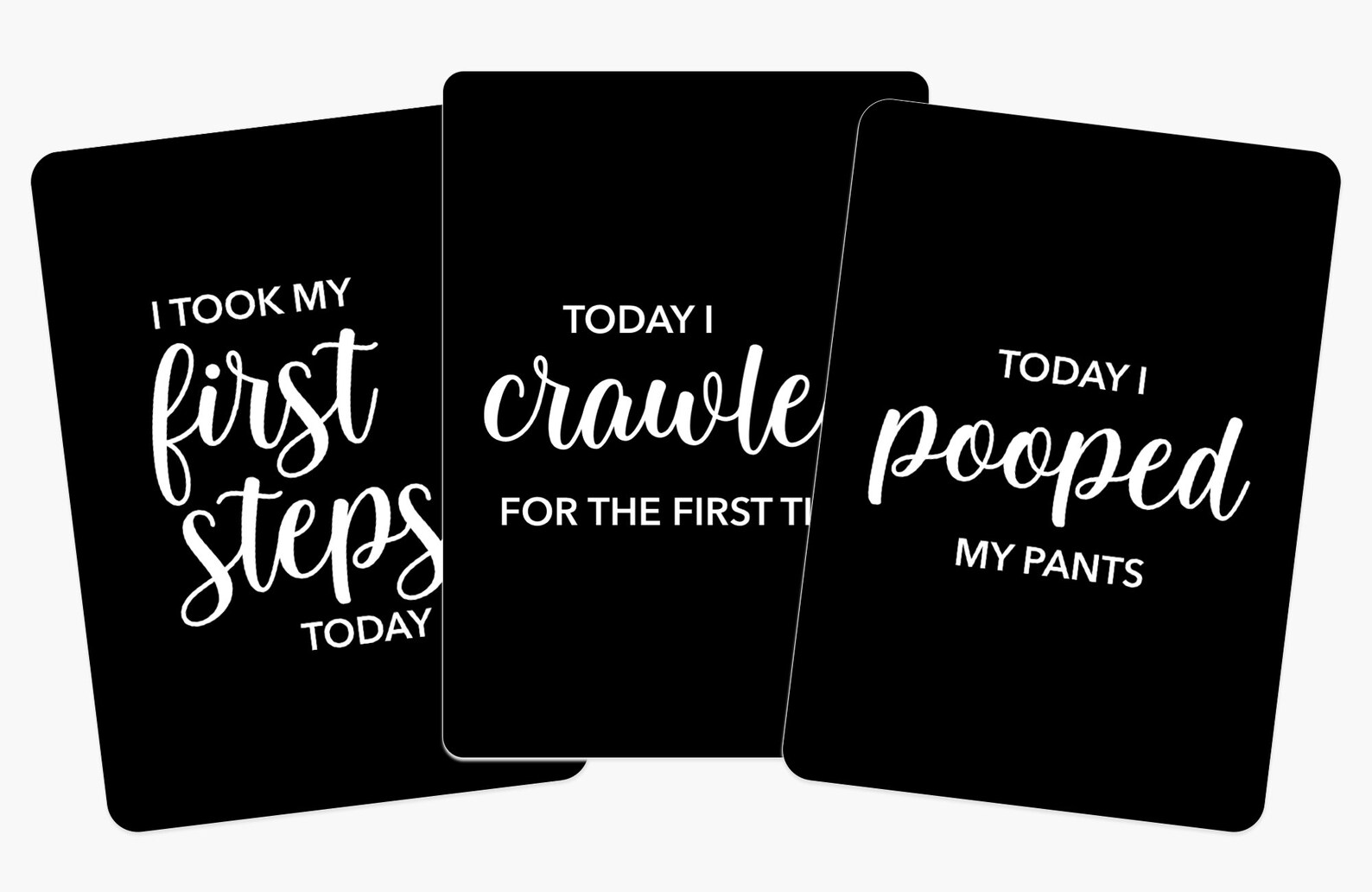 Newborn Baby Milestone Cards Set of 25 Modern Black and - Etsy