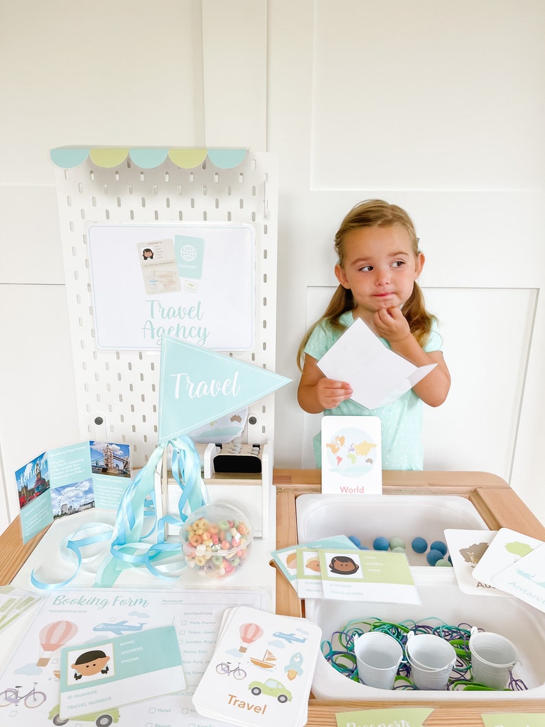 Travel Agency Printable Dramatic Play Set and Sensory Bin - Etsy