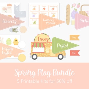 Spring Bundle Printable Dramatic Play Set of 5: Flower Shop, Farmer's ...