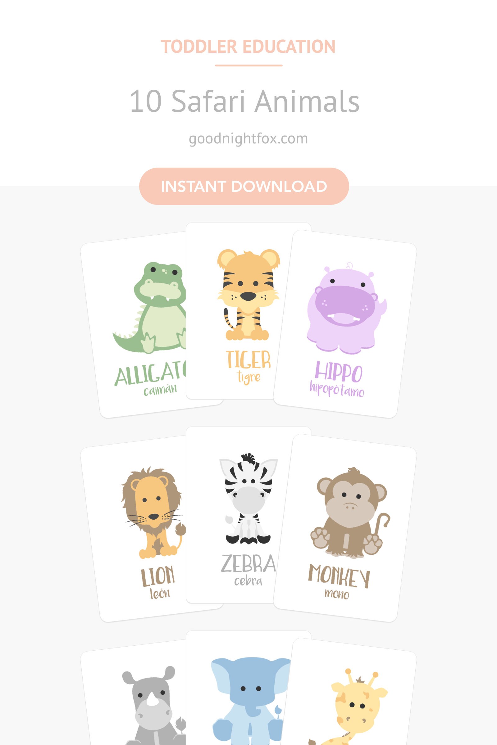 Digital Flashcard Animals Bundle Quiet Toddler Activity | Etsy