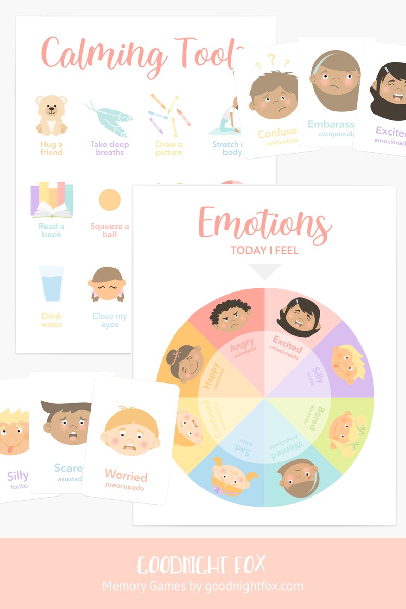 Emotions Poster Set of 3 for Your Playroom Calming Corner or Preschool ...