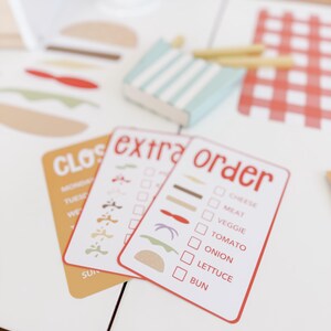Burger Diner Dramatic Play & Printable Worksheets - Etsy